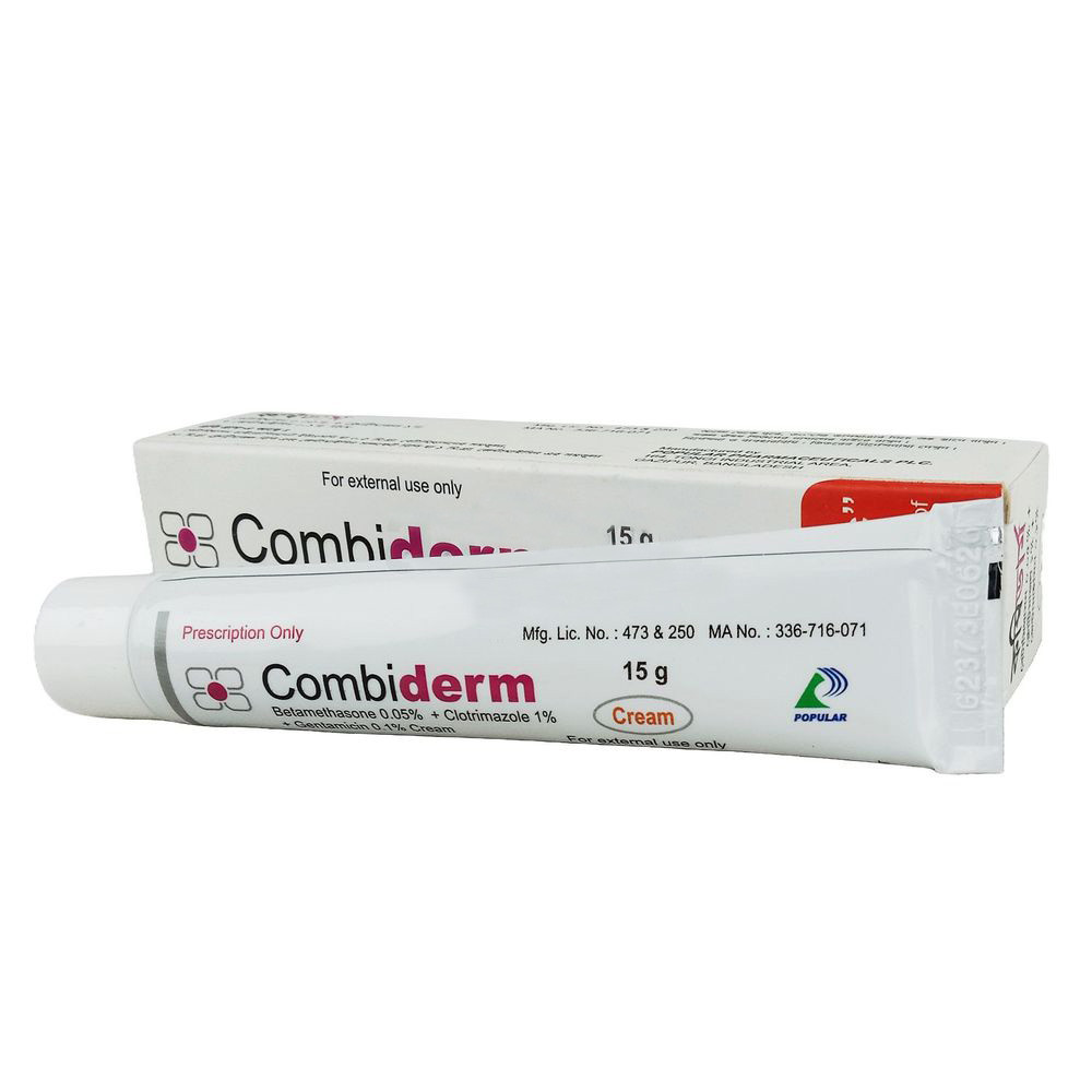 Combiderm Cream 0.05%+1%+0.1% Uses, Dosage, Side Effects - Bissoy
